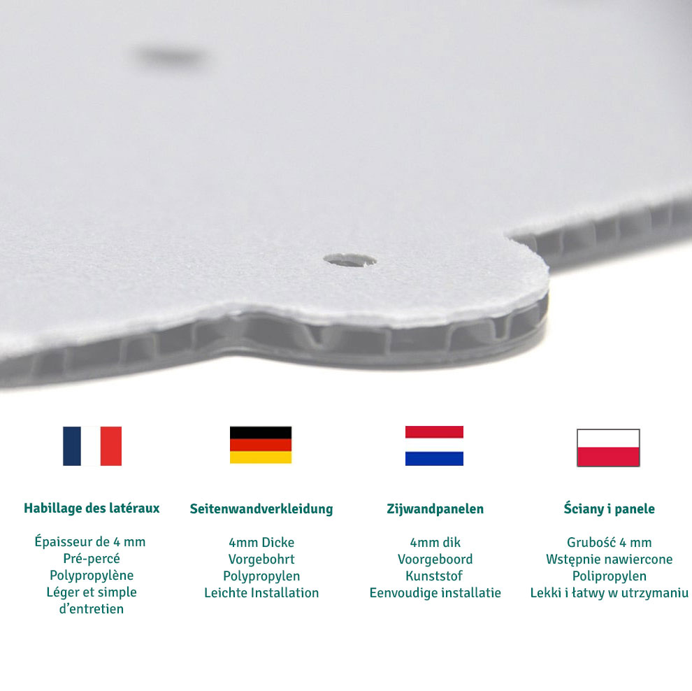 Habillage des latéraux polypropylène pour Ford Transit Custom 2023+